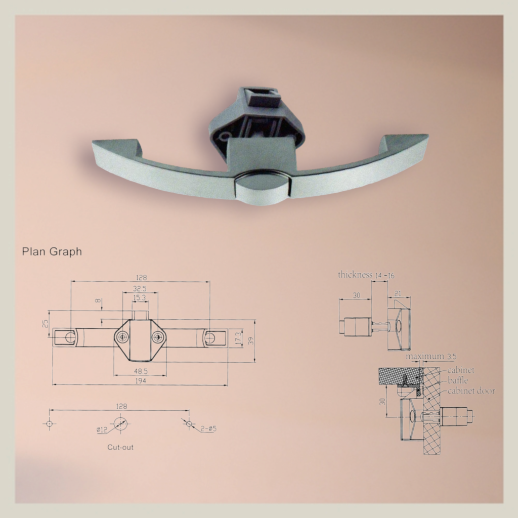 Tirador con traba push lock para mueble cromo – CARAM S.A.